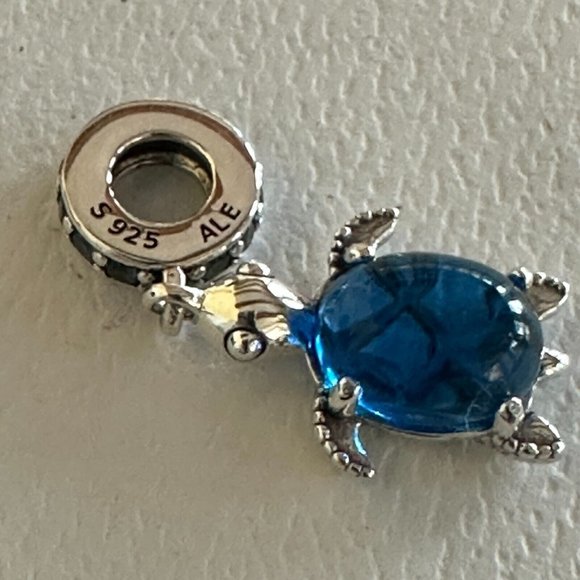 Pandora | Jewelry | Pandora Murano Glass Blue Sea Turtle Charm | Poshmark
